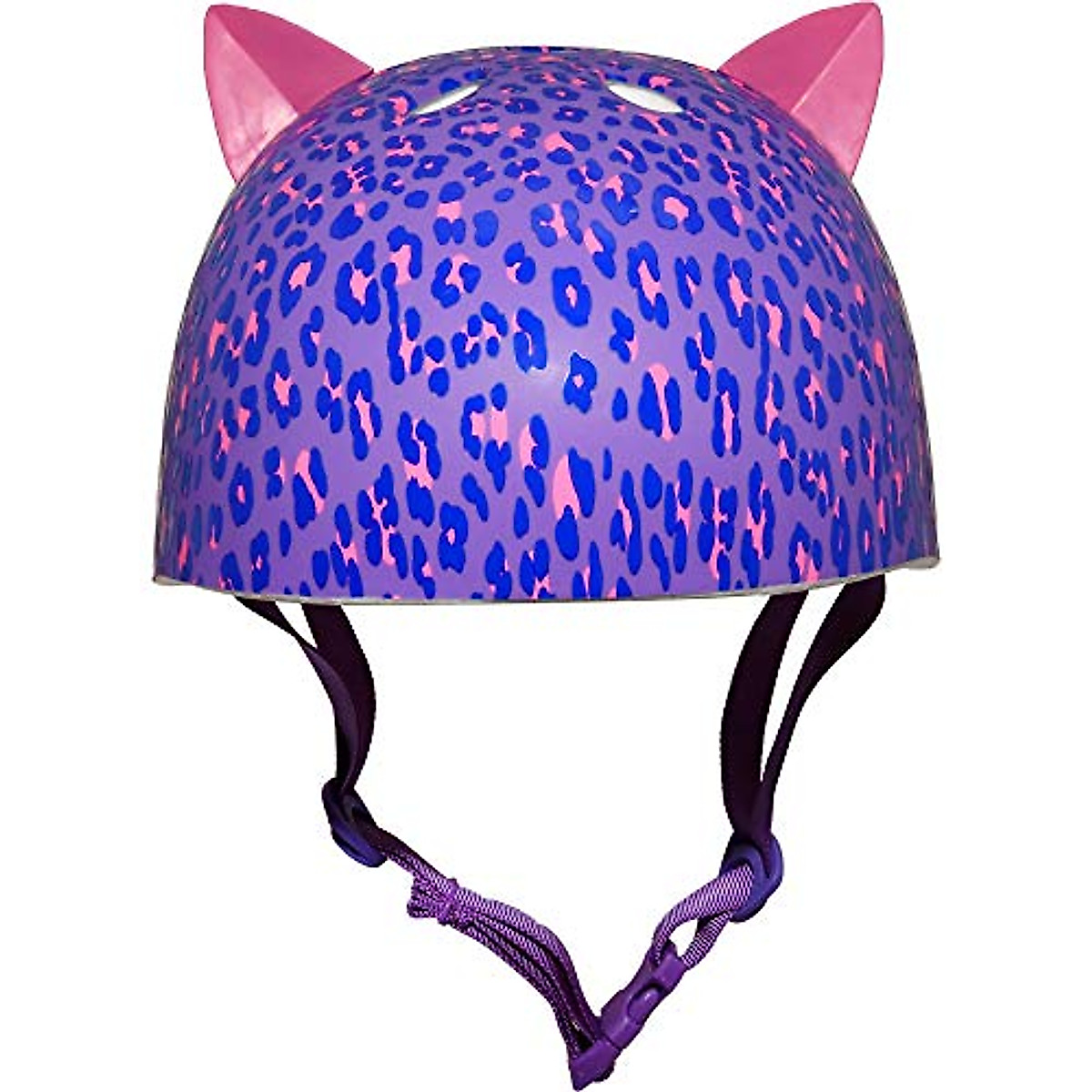 Krash Girls Bike Helmet, Purple Leopard Kitty