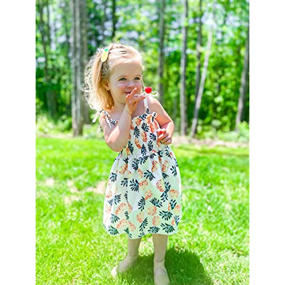 Vieille Toddler Girls Casual Summer Dresses Cute Ruffle Strap Hawaii Holiday Beach Dress Clothes for 3T 4T Little Girls