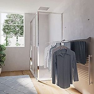 foxydry Fold, Wall-Mounted Clothes Drying Rack, Vertical Folding Indoor Outdoor Clothes line in Aluminium Steel (100 cm)