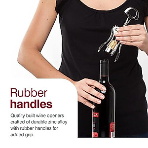 Zyliss Stainless Corkscrew & Bottle Opener - Wine Corkscrew & Beer Bottle Opener with Rubber Handles - Dishwasher-Safe Kitchen Tool & Gadget
