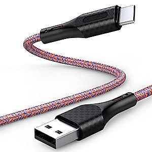 Susnwere USB C Cable 3A Fast Charge, 2Pack 6Ft Nylon Braided Type C Charger Cable, USB A to USB-C Charging Cord for Samsung Galaxy S10 S9 S8 Note 10 9 8 A71 A51 A50 A20 A10E and Other USB C Charger