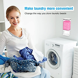 Conworld Laundry Detergent Dispenser, Wall Mounted Laundry Beads Dispenser for Scent Booster Beads, Stain Remover Powder, Bath Salts, Rice, Beans Grain and Dry Food, Laundry Scent Booster Container