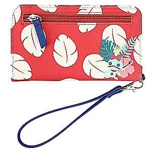Bioworld The Stitch And Flowers Screen Printed Tech Wallet Wristlet
