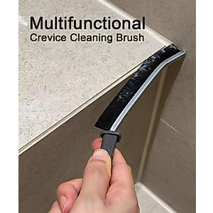 Wdianoutdoor Crevice Cleaning Brush, Heavy-Duty Bristle Brushes for Compact Space Cleaning, Slim Gap Scrubbing Tool, Perfect for Kitchen Surfaces, Window Tracks, Bathroom Tiles & Faucets (BK 3 Pcs)