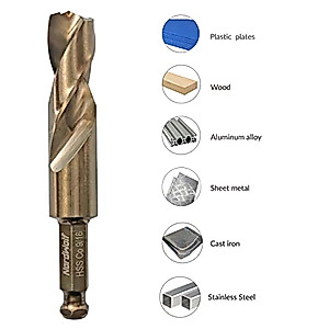 NordWolf 9/16" M35 Cobalt Stubby Drill Bit for Stainless Steel & Hard Metals, with 5/16" Hex Shank for Quick Chucks & Impact Drivers