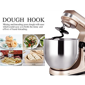 MURENKING Professional Stand Mixer, 6-Qt with Timer, MK37 500W 6-Speed Tilt-Head Food Electric Mixer Kitchen Machine,Plastic (Champagne)