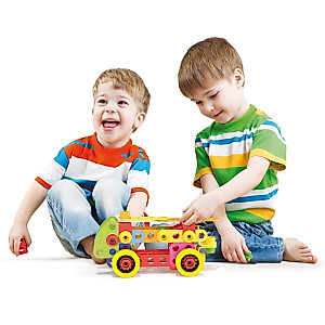 Quercetti - Tecno Jumbo - 76 Piece Building Set and Construction Toy, Multi-Colored, 34 x 7 x 29cm