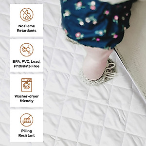 Pickle & Pumpkin 1 pack Waterproof Pack N Play Mattress Cover | Soft & Fitted Mini Crib Mattress Protector Waterproof for Pack N Play Mattress, Playard, Portable Crib | Microfiber Mattress Protector