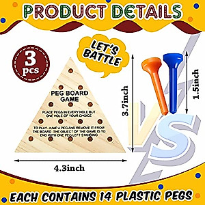 Zhanmai Wooden Triangle Peg Game, 3 Sets, Educational Board Game for Teens and Adults, Travel Size, Strategy Toy, Fun Learning Puzzles