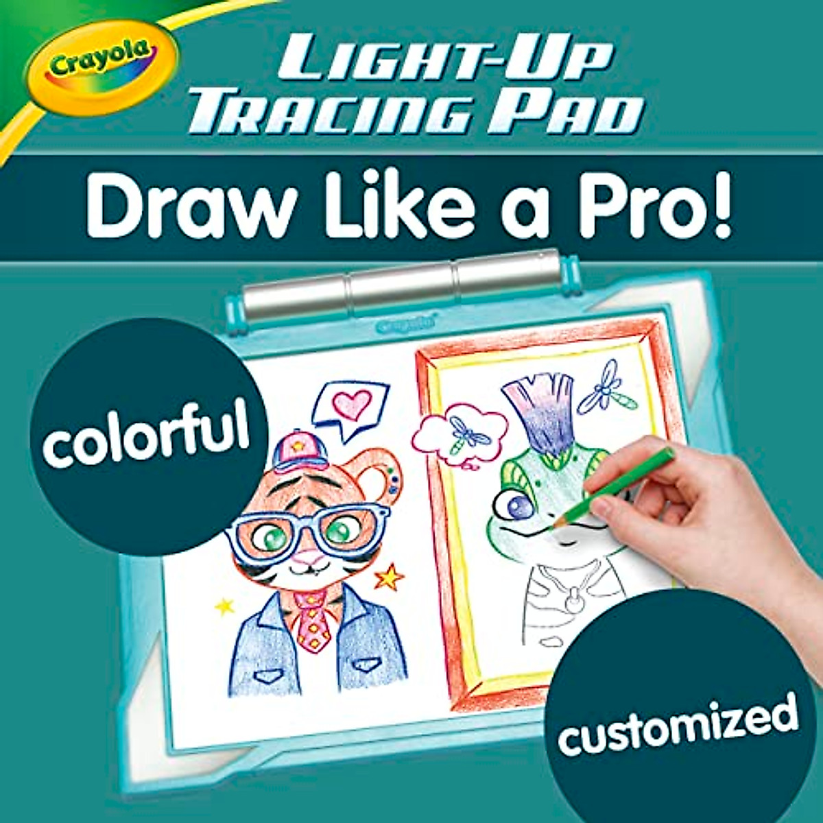 Crayola Light Up Tracing Pad - Teal, Kids Light Board For Tracing & Sketching, Easter Toys for Kids, Easter Gifts, 6+ [Amazon Exclusive]