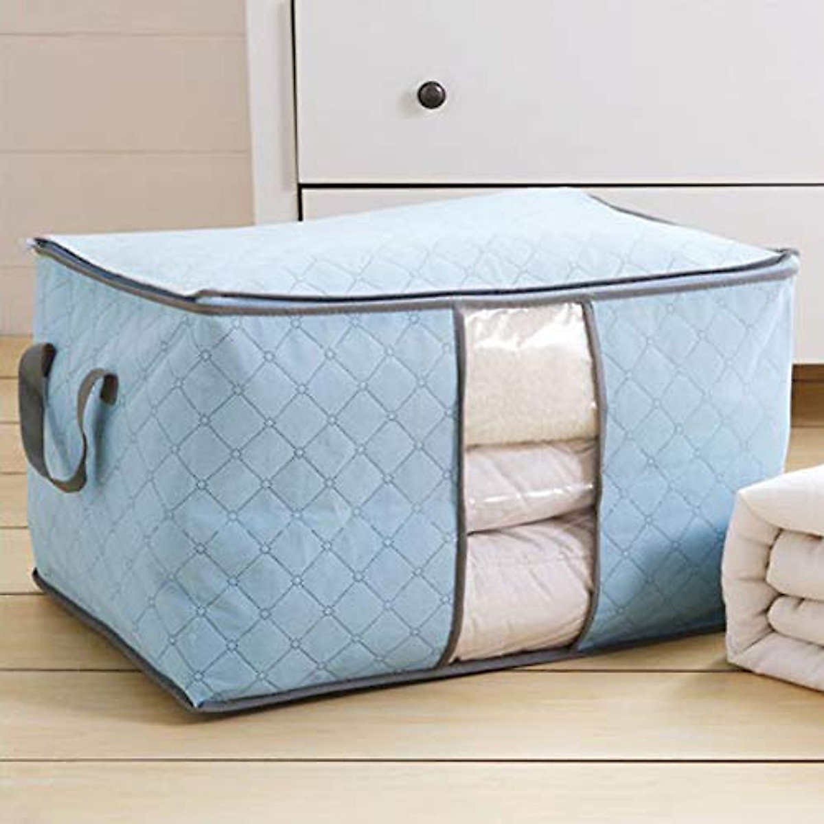 FRIDG frigidssm Home Stackable Clothes Quilts Pillows Luggage Packing Bedding Organizer Folding Storage Bag Box Orange