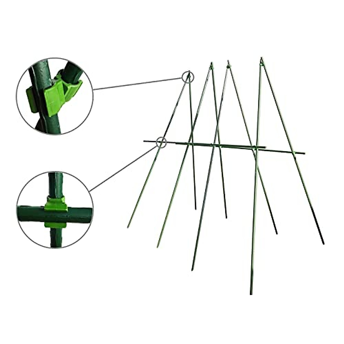 MTB Metal Garden Stakes 71 Inches, Steel Plant Stakes, Pack of 25, with Universal Buckles for DIY