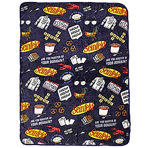 Northwest Seinfeld TV Show Master of Your Domain Logo Plush Throw Blanket 46' x 60'