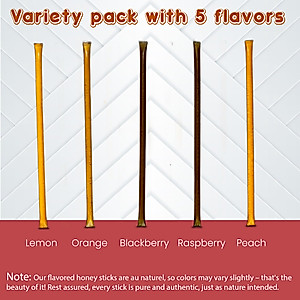Honey Sticks Flavored (Pack of 50) - Raw Honey Straw Variety Pack for Tea, Coffee & Healthy Snack for Kids & Adults - Single Serve Pure American Honey Sticks by Bee Silly Honey