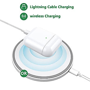 AirPods Charging Case Replacement Compatible with AirPods 1 2, Air pod Wireless Charger Case with Bluetooth Pairing Sync Button Silicone Protective Cover