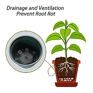 Flower Pot Hole Mesh Pad, 5Pcs 11.8 x 7.8 inch Rigid Polyethylene Squares Garden's Drainage Mesh Hole Screens, Mesh Pads for Pots, DIY Drainage Netting Pot Bottom Grid Mat, Keep Soil from Flowing Away