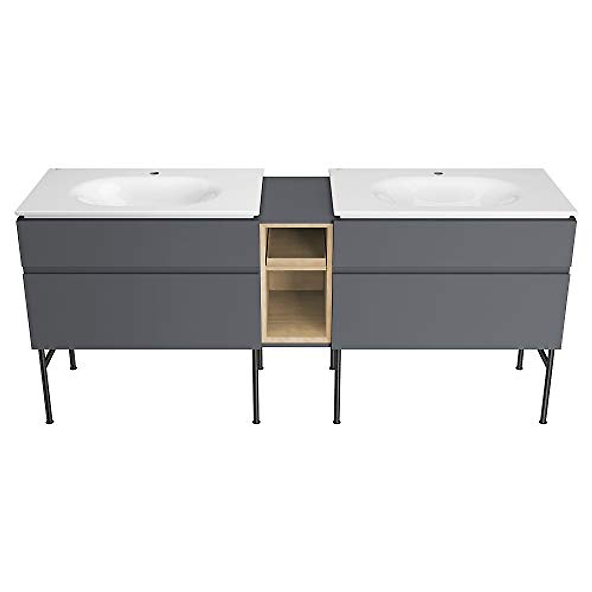 American Standard 8726033.477 Studio S 33 in. Double-Drawer Bathroom Vanity, Dark Grey