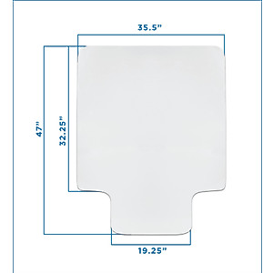 Mount-It! Office Chair Mat for Hardwood Floor, Clear Computer Chair Floor Protector, Use in Home or Office on Wood, Tile, Linoleum, Vinyl, or Carpet, 47" x 35.5" (MI-7818A)