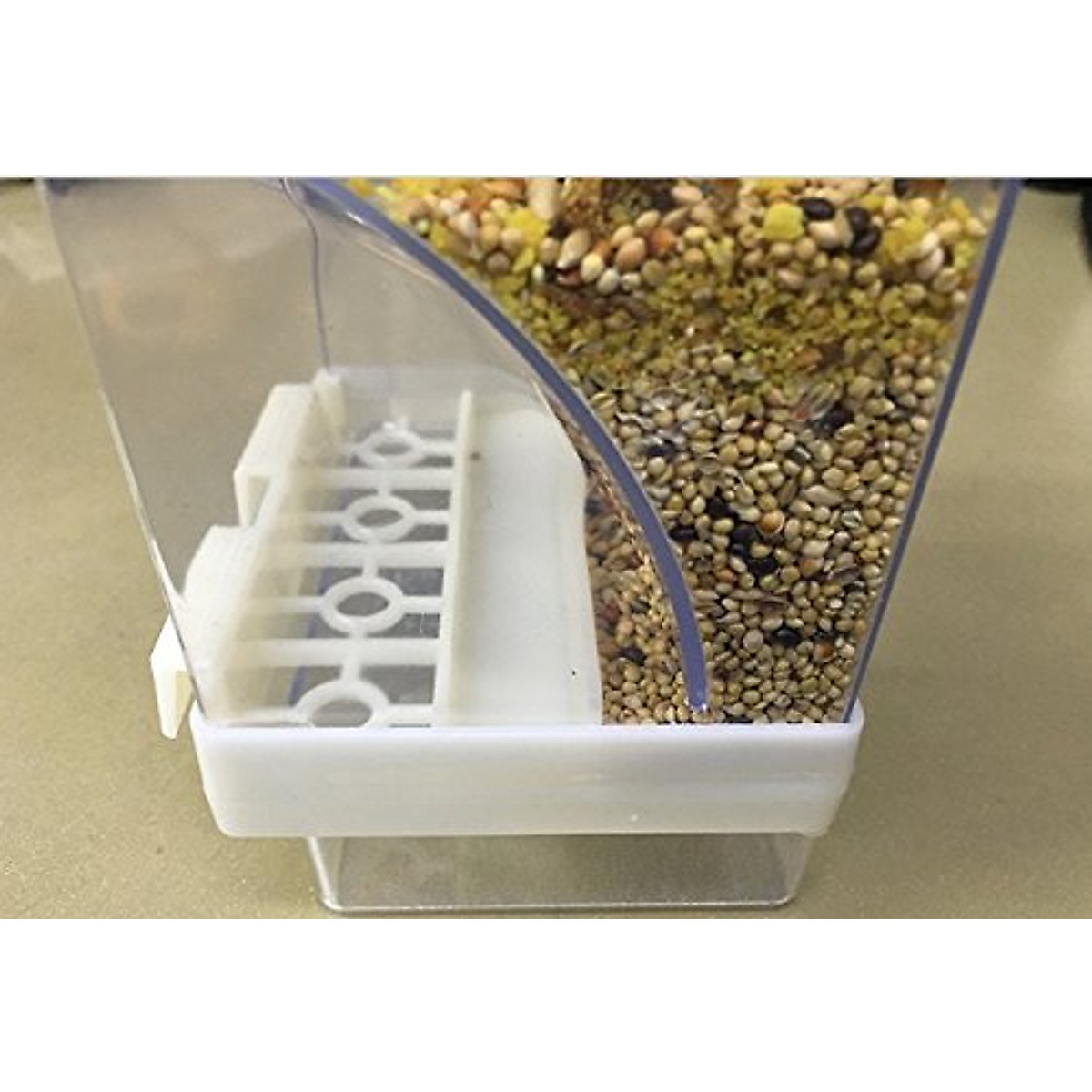 Hypeety Automatic Bird Feeder No Mess Pet Feeder Seed Food Container Perch Cage Accessories for Budgerigar Canary Cockatiel Finch Parakeet