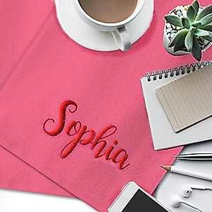 DEKAREAL Personalized Towels with Names 13.8" x 29.5" Custom Embroidered Bath Towels Customized Monogram Hand Towels for Bathroom Beach Kitchen Pool