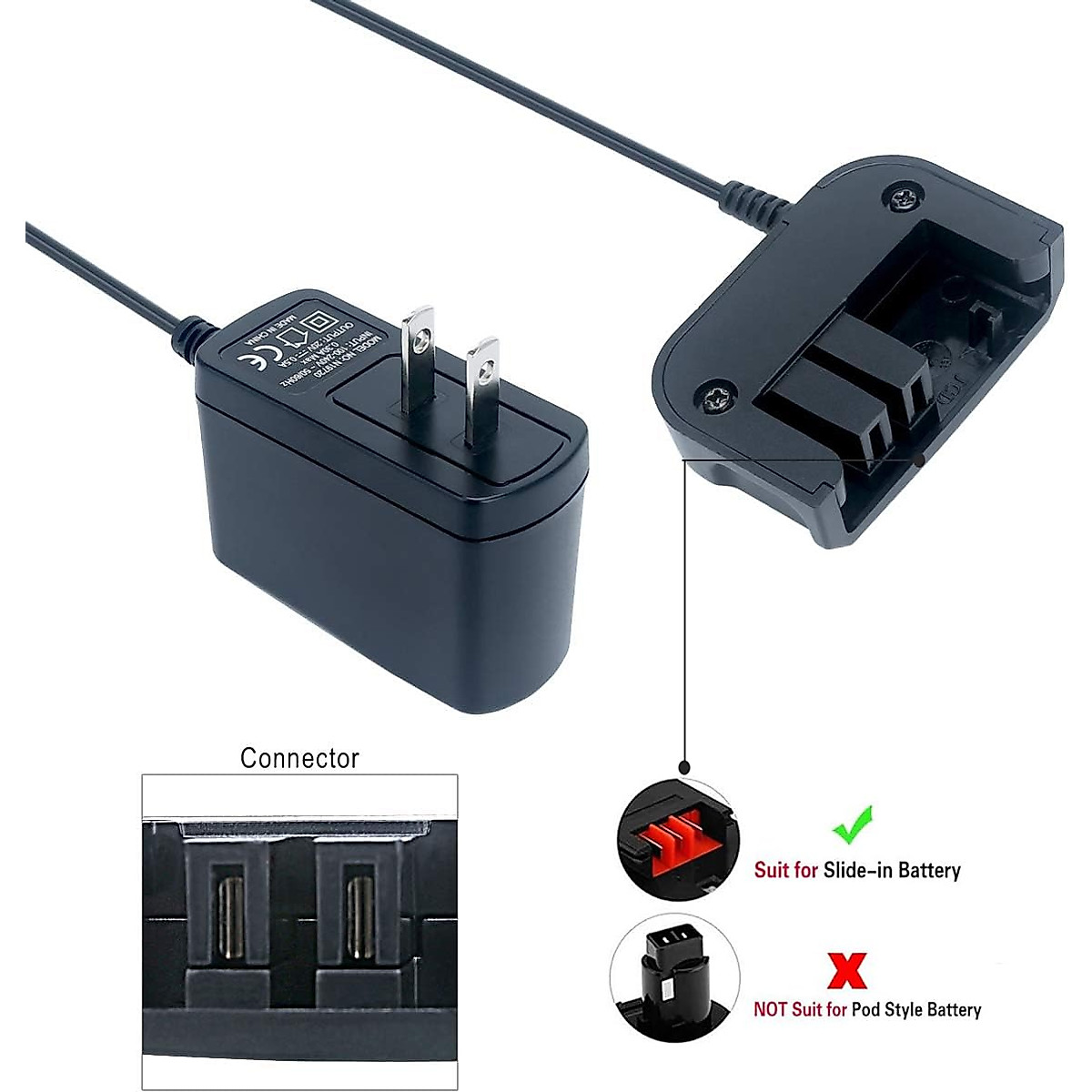 Replace for Black and Decker 18V Battery Charger 90556254-01 9.6V-18V NiCad & NiMh Battery HPB12 FS12B HPB14 FSB14 HPB18 HPB18-OPE FSB18 HPB96 FSB96