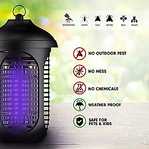 White Kaiman 40 Watt w/ 4000 Volt Outdoor Bug Zapper IP24 Weatherproof Indoor or Outdoor Mosquito Zapper