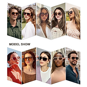 SOJOS Retro Aviator Sunglasses for Women Men,Trendy Rectangle Womens Mens Shades Sun Glasses SJ2202 Yellow Tortoise Frame Grey Lens