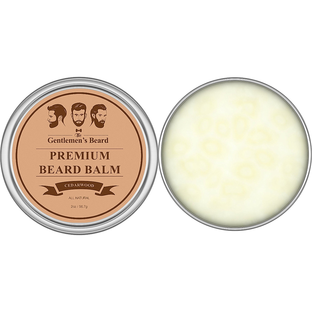 The Gentlemen's Beard Premium Cedarwood Beard Balm - Leave-in Conditioner & Softener - All Natural - Styles, Strengthens, Thickens & Softens Promoting Healthier Beard & Mustache Growth