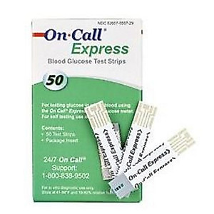 On Call Express Blood Glucose Diabetic Test Strips- 200 count Value Bundle (4boxof50)