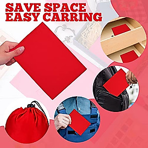 10 Set Toy Storage Adult Foldable Ditty Bag Toy Bags Multi Purpose Camping Bags Storage Adjustable Small Drawstring Bag Microfiber Pouch Stuff Sack (Red, 6 x 6 Inch/ 10 x 7 Inch/ 12 x 9 Inch)