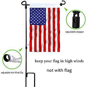 Garden Flag Rubber Stoppers and Tiger Anti-Wind Clips Accessories for Garden Flag Stand-Holder-Pole Keep Your Flags from Flying Away in High Winds (4 Pack)