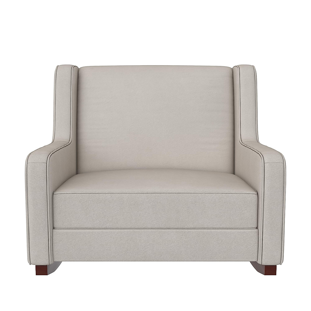 Baby Relax Hadley Upholstered Double Rocker Chair, Beige Microfiber