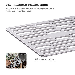 Outdoor Camping Hiking Titanium Charcoal BBQ Grill Plate Ultralight Baking Cooling Rack Heavy Duty Dining Cooking Roasting Kitchen Utensils Ti1598B
