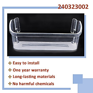 240323002 Refrigerator Door Bin Shelf Compatible with Frigidaire or Electrolux, Bottom Shelves, Clear, Replaces PS429725, AH429725, AP2115742，Single