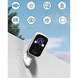 Security Cameras Wireless Outdoor,2K Battery Powered AI Motion Detection Spotlight Siren Alarm WiFi Surveillance Indoor Home Camera, Color Night Vision, 2-Way Talk, Waterproof, Cloud/SD Storage