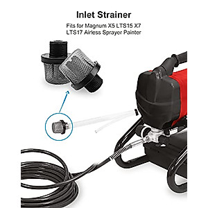3Pcs Airless Paint Sprayer Inlet Strainer Fit for Magnum X5 LTS15 X7 LTS17 Airless Paint Spray Gun 3/4 Inch Thread Inlet Strainer Replacement 288716