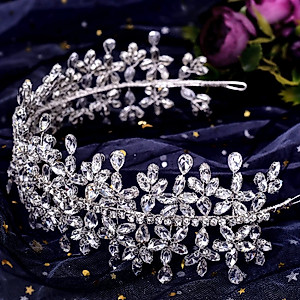 Rhinestone Wedding Headband,Bridal Headpiece for Wedding,Bridal Tiaras Pageant Hair Jewelry Party Headpieces for Women Girls