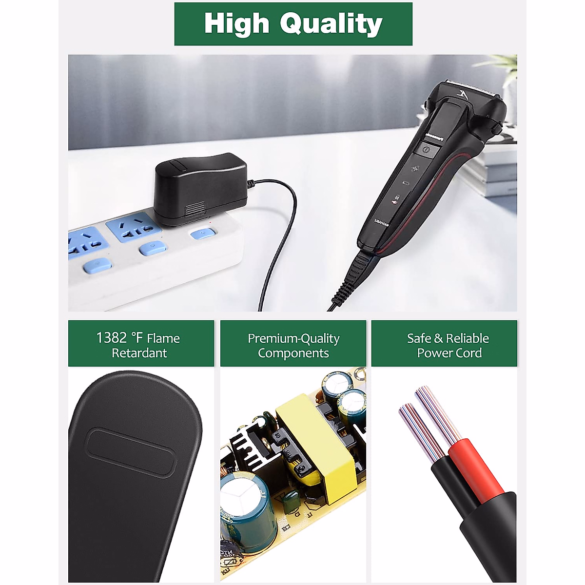 5.4V Power Cord Charger for Panasonico Shaver Arc3 Arc4 Arc5 Shaver Razor, JOVNO Adapter for ES-LV65-S ES-LA93-K ES-RT51-S ES-LA63-S ES-LV95-S RE7-87 RE7-51 RE7-59 RE7-40 RE7-68 RE7-59 Electric Blade