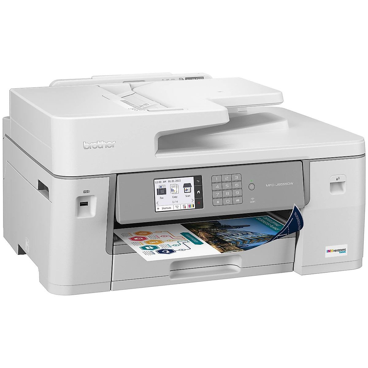 Brother MFC-J6555DW INKvestment Tank Color Inkjet All-In-One Printer with up to 1 Year of Ink In-box1 and 11” x 17” print, copy, scan, and fax capabilities