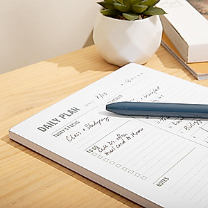 Two Tumbleweeds Daily Planner Notepad - Desktop To Do List Planning Pad with Hourly Schedule, Time Block Planner, College School Supplies - 6 x 9” - 50 Undated Sheets