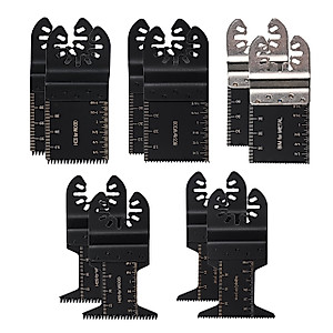 HIFROM 10PCS Mixed Metal/Wood Oscillating Multitool Quick Release Saw Blades Compatible with Fein Multimaster Porter Cable Bosch Dremel Craftsman Multi Tool
