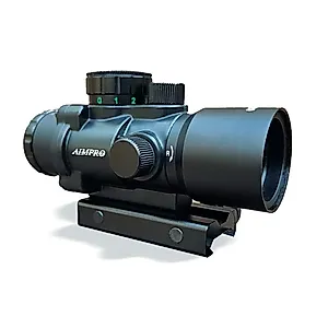 Aimpro Compact Prism Scope 3.5x30 Etched Glass Illuminated Chevron Reticle