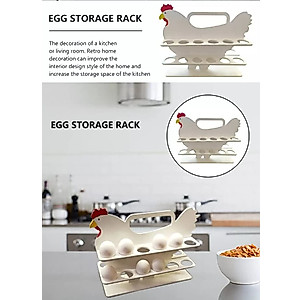 Wooden Egg Basket Holder Chicken Hen Shaped Egg Storage Basket Rack Display 24 Eggs (Rack only)