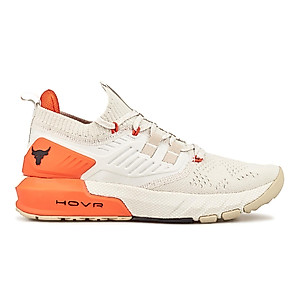 Under Armour Women's Project Rock 3 Training Shoe (White/Orange, us_Footwear_Size_System, Adult, Women, Numeric, Medium, Numeric_8)