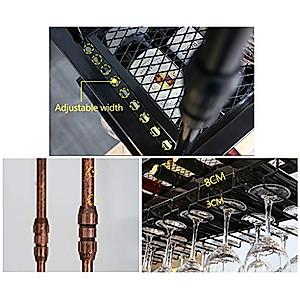 Stylish Simplicity Ceiling Stylish Simplicity Wine Rack Simple Craft Retro Creative Display Goblet Storage Wine Rack Household Goblet Bracket Restaurant Kitchen Bar Floating Wine Rack (Black 120 * 30