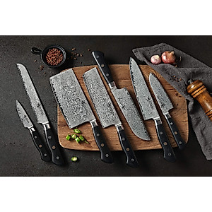 KATSURA Santoku Knife – 5 Inch – Japanese Premium AUS 10, 67 Layers Damascus Steel Knife