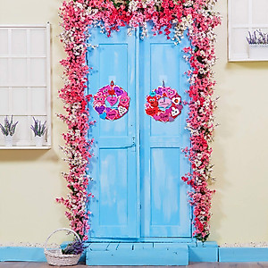 Winlyn 12 Sets Heart Wreath Ornaments Decorations Valentine Crafts Kits for Kids Classroom DIY Valentine's Day Heart Wreath Assorted Heart Cutouts Foam Stickers Googly Eyes Valentine Gift Exchange