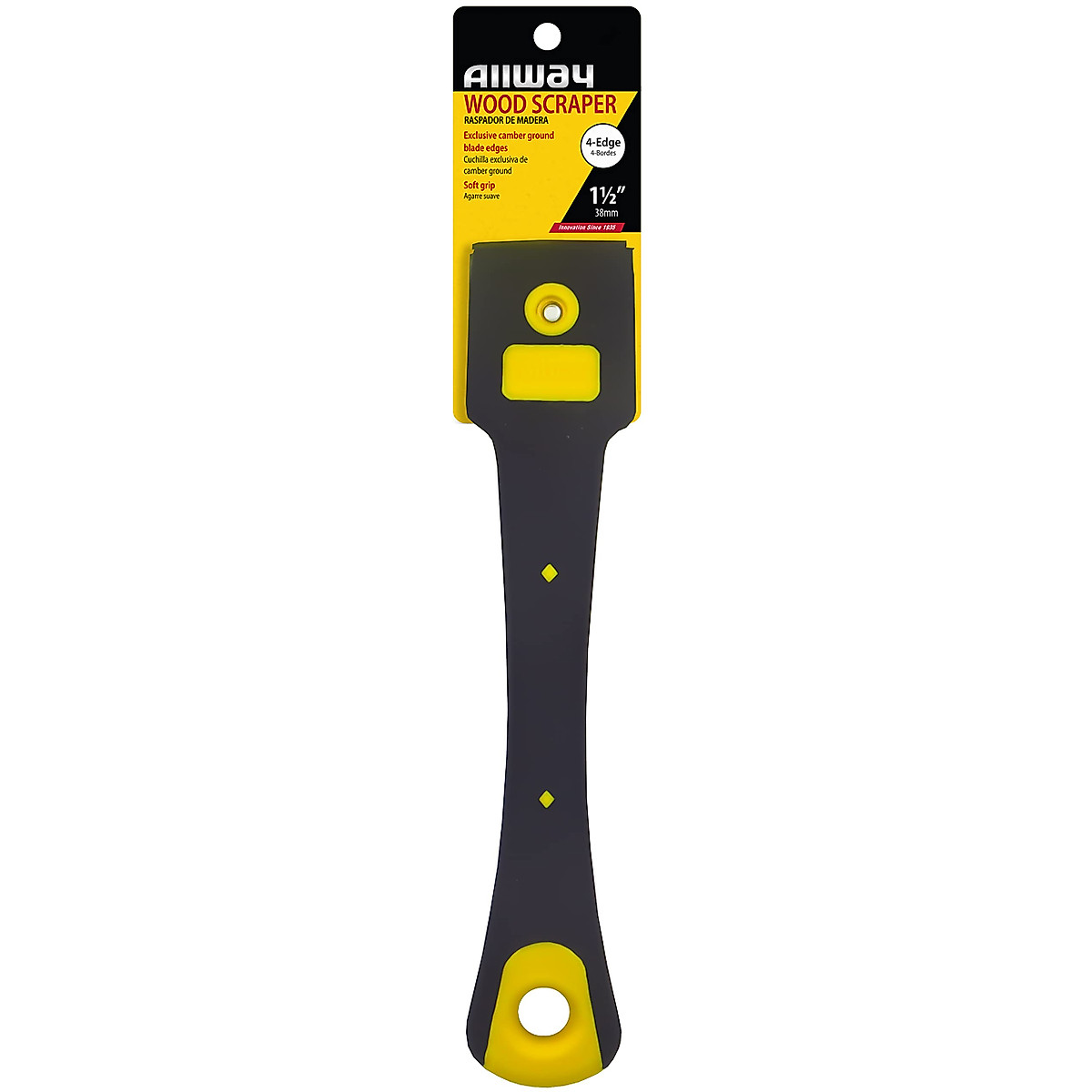 ALLWAY FE2 4-Edge Soft-Grip Scraper for Wood and Painting Applications, 1-1/2"