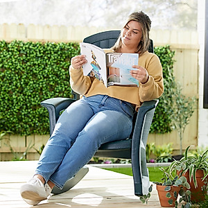 Semco Rockaway Heavy-Duty All-Weather Low Maintenance Easy Assembly Plastic Outdoor Rocking Chair for Deck and Patio, Green (4 Pack)