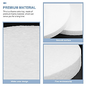 Hemoton 3pcs Foam Cake Base Diy Cake Circle Cake Cardboard Base Cake Dummies Foam Cake Edible Wafer Paper Foam Cake Circle Wedding Cake Base Micro Cake Foam Baby Round White